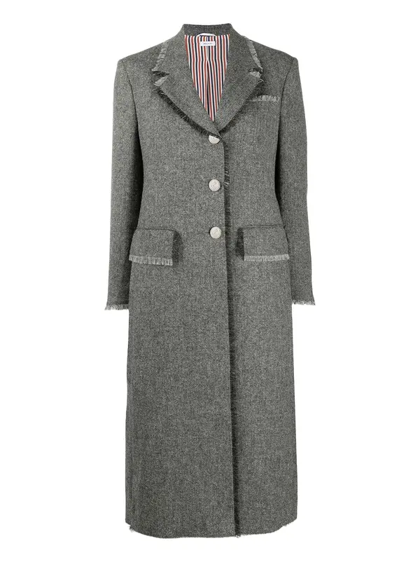 Thom Browne Rwb-stripe Coat - Grey