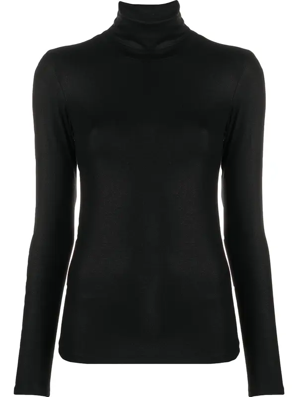 Majestic Filatures Turtle-neck Long Sleeve Top - Black