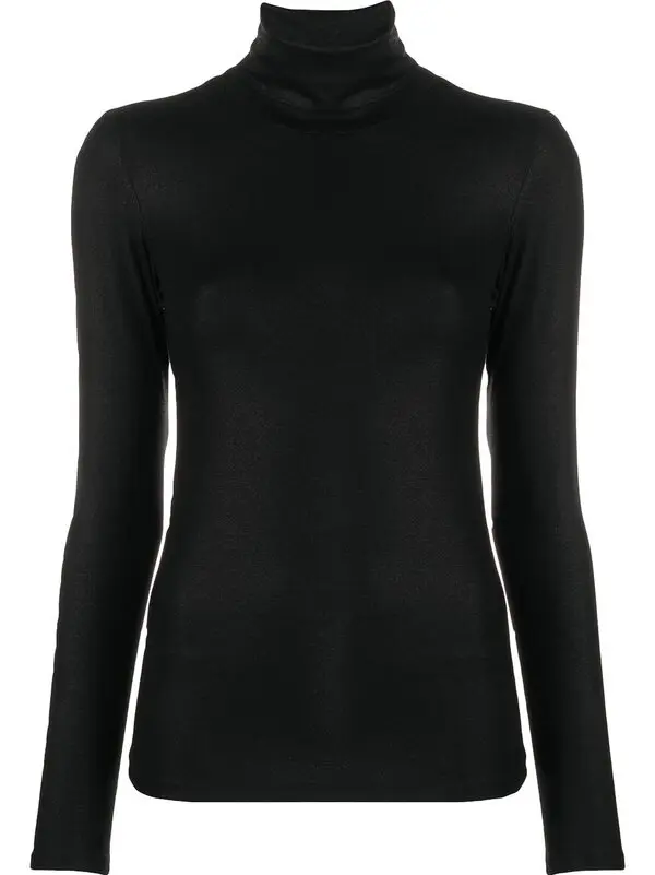 Majestic Filatures Turtle-neck Long Sleeve Top - Black