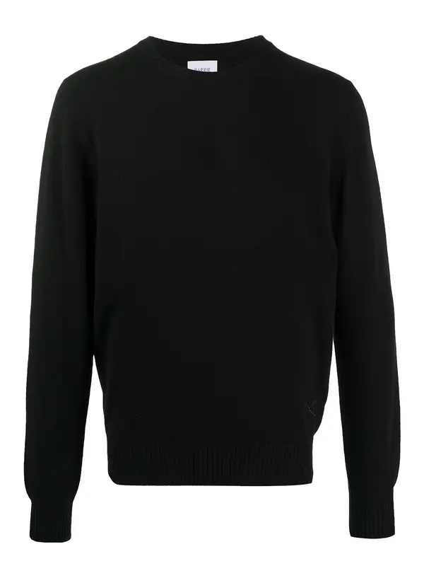 BARRIE Embroidered Cashmere Jumper - Black