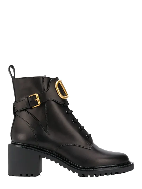 Valentino Garavani 70mm Vlogo Signature Combat Boots - Black