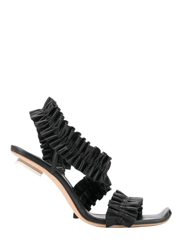 Off-White Allan Ruffle Sandals - Black