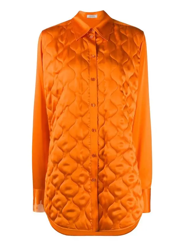 Nina Ricci Quilted Longline Shirt - Orange
