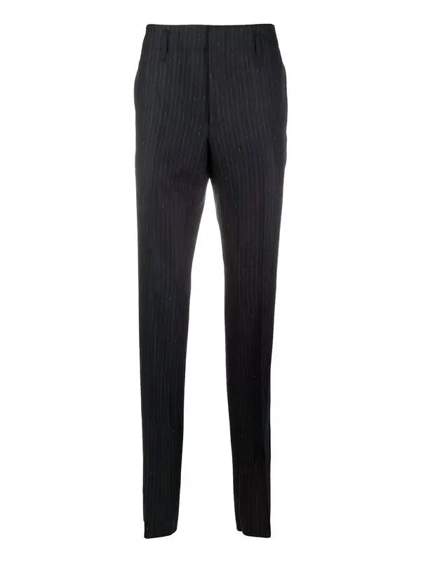 FERRAGAMO Pinstriped Straight-leg Trousers - Blue