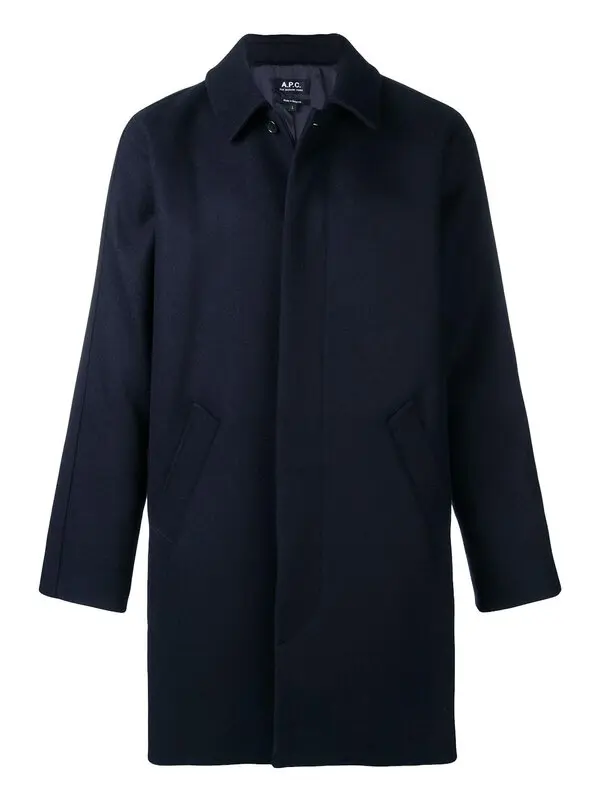 A.p.c. Boxy Single-breasted Coat - Blue