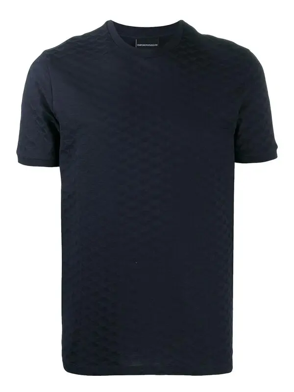 Emporio Armani Embossed Logo Cotton T-shirt - Blue