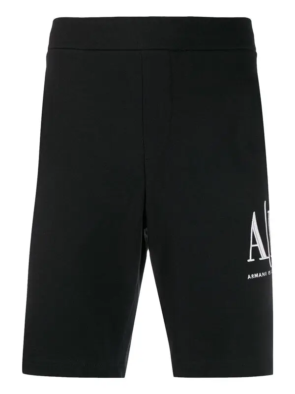 Armani Exchange Logo-embroidered Track Shorts - Black
