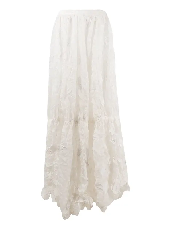 Nina Ricci Crease-layered High-waisted Skirt - White