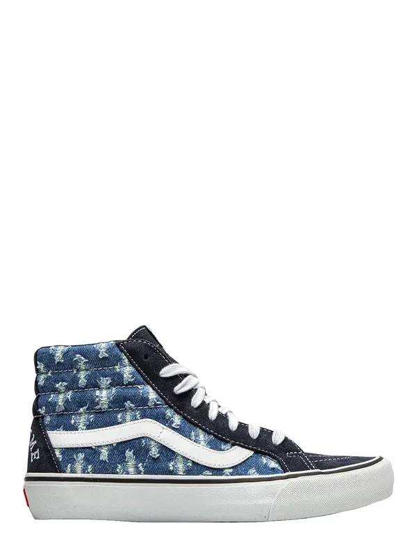 VANS X Supreme Sk8-hi Hole Punch Denim Sneakers - Blue