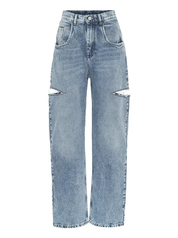 MAISON MARGIELA Cutout High-rise Wide-leg Jeans - Blue
