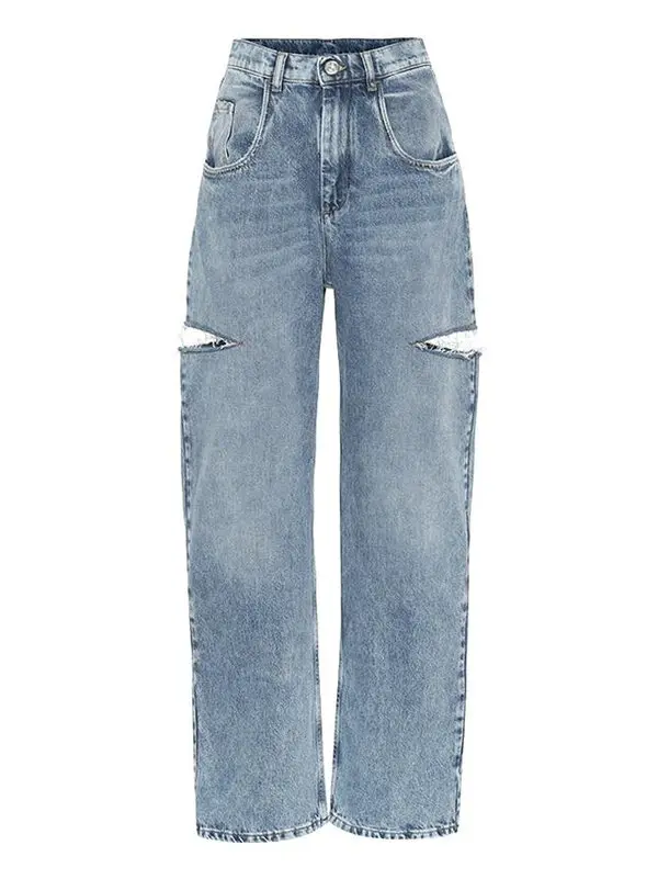 MAISON MARGIELA Cutout High-rise Wide-leg Jeans - Blue