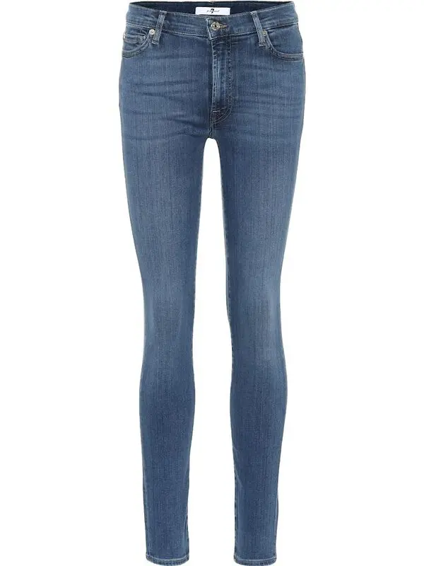 7 For All Mankind Slim Illusion Luxe High-rise Skinny Jeans - Blue