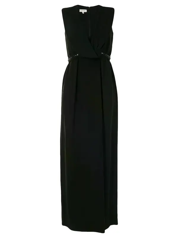 Delpozo V-neck Long Dress - Black