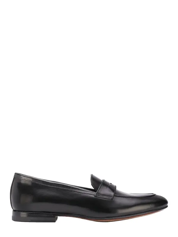 SCAROSSO Valeria Almond Toe Loafers - Black