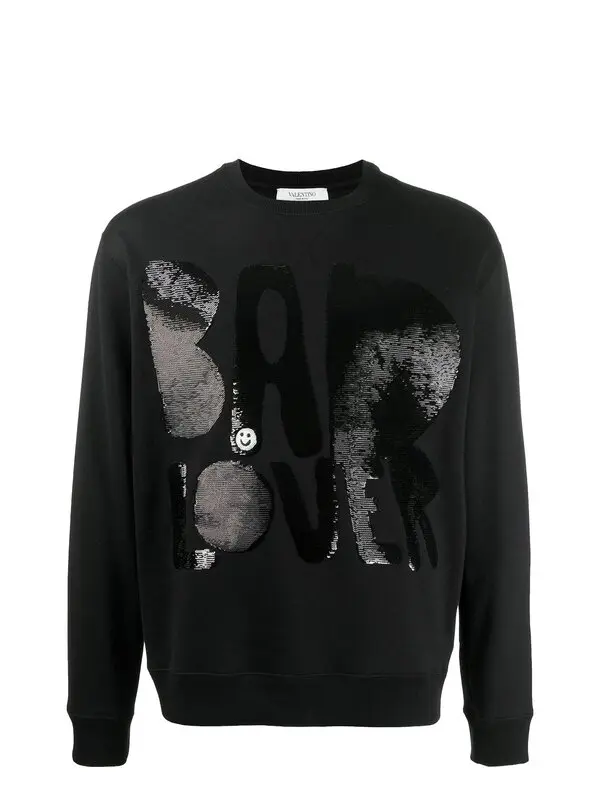 Valentino Garavani Sequinned Sweatshirt - Black