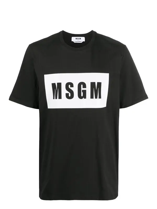 MSGM Logo-print Cotton T-shirt - Black