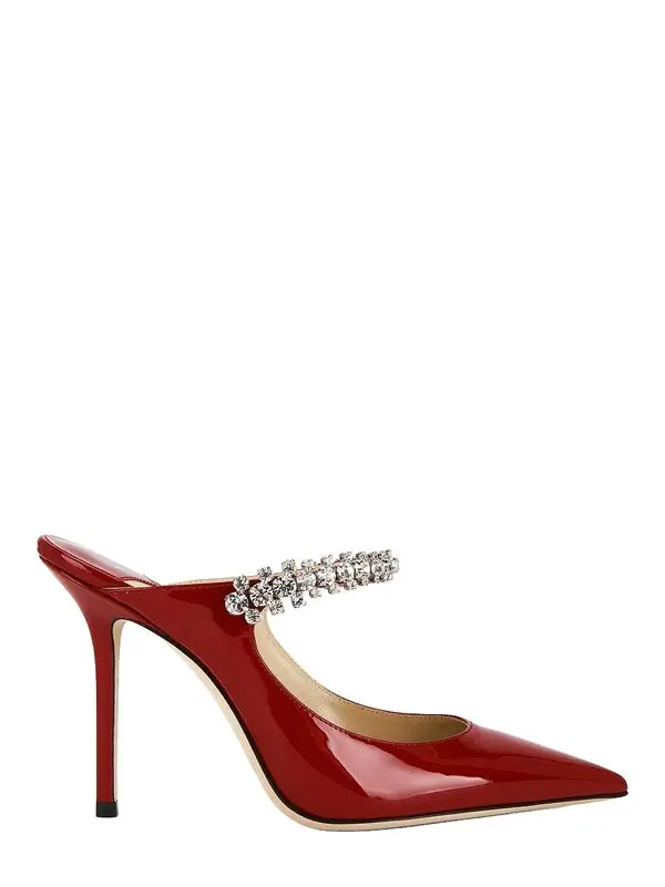 JIMMY CHOO Bing 100 Mules - Ruby Red