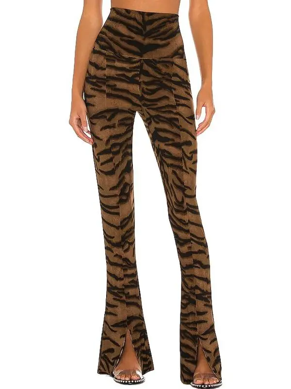 Norma Kamali Spat Legging In Brown - Brown Tiger