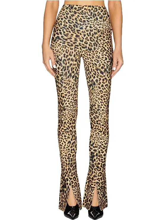 Norma Kamali Spat Legging In Brown - Cheetah Patch