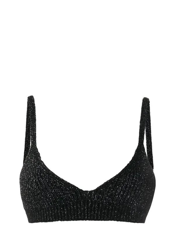 Alanui Ribbed Knit Cropped Top - Metallic