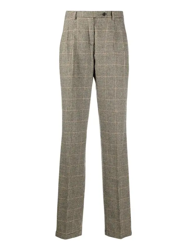 Massimo Alba Houndstooth Wool Trousers - Neutrals