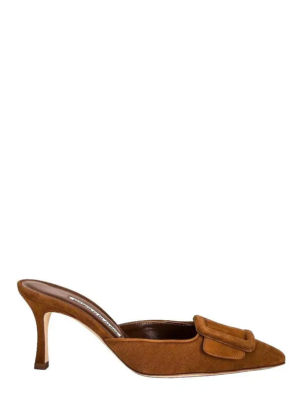 Manolo Blahnik Maysale 70 Mule - Medium Brown