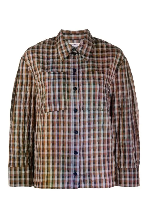 Baum Und Pferdgarten Gingham Puff-sleeve Shirt - Brown