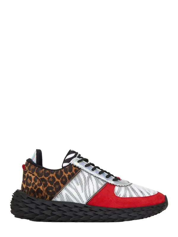GIUSEPPE ZANOTTI Animal Panel Sneakers - Red