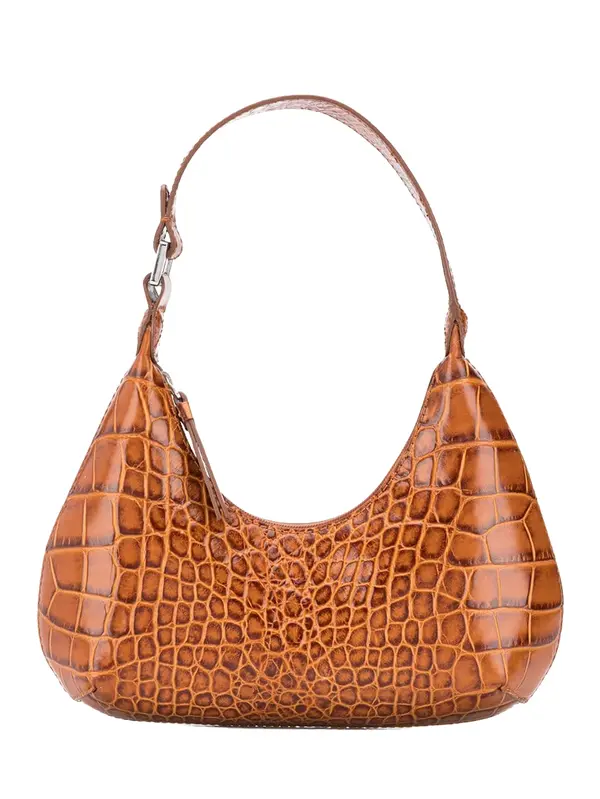 By Far Crocodile-effect Shoulder Bag - Brown