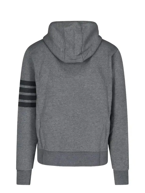 Thom Browne 4-bar Stripe Zip-up Hoodie - Grey