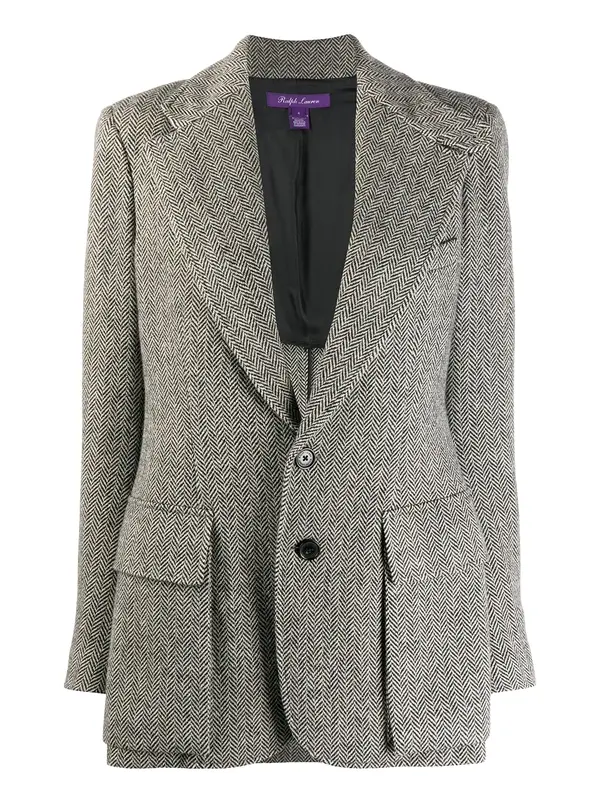 Ralph Lauren Herringbone Blazer - Black