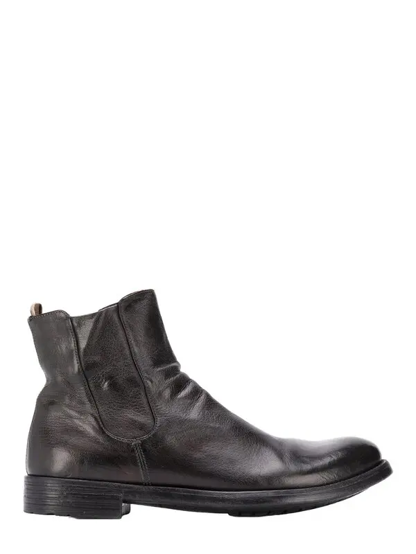 Officine Creative Slouch Leather Ankle Boots - Black