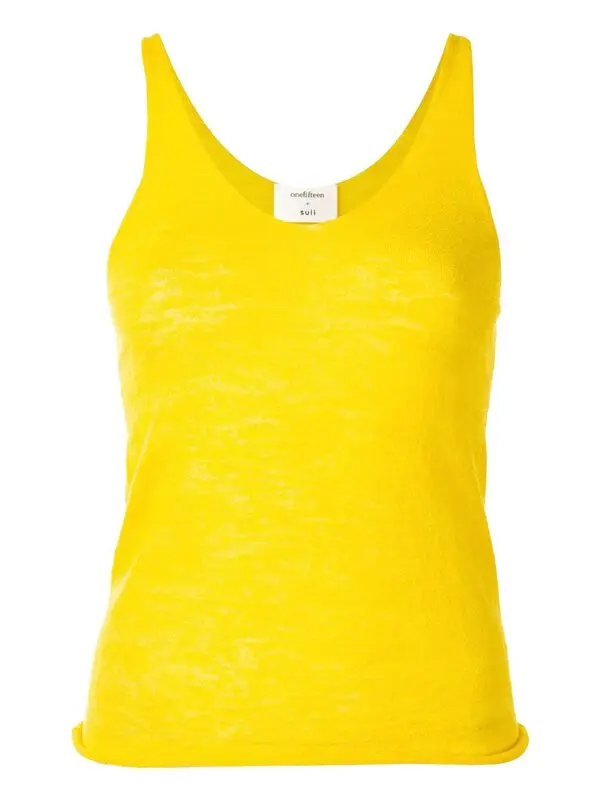 ONEFIFTEEN Fine Knit Tank Top - Yellow