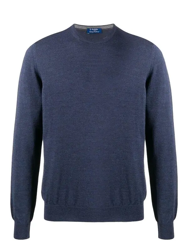 BARBA NAPOLI Virgin Wool Crewneck Jumper - Blue
