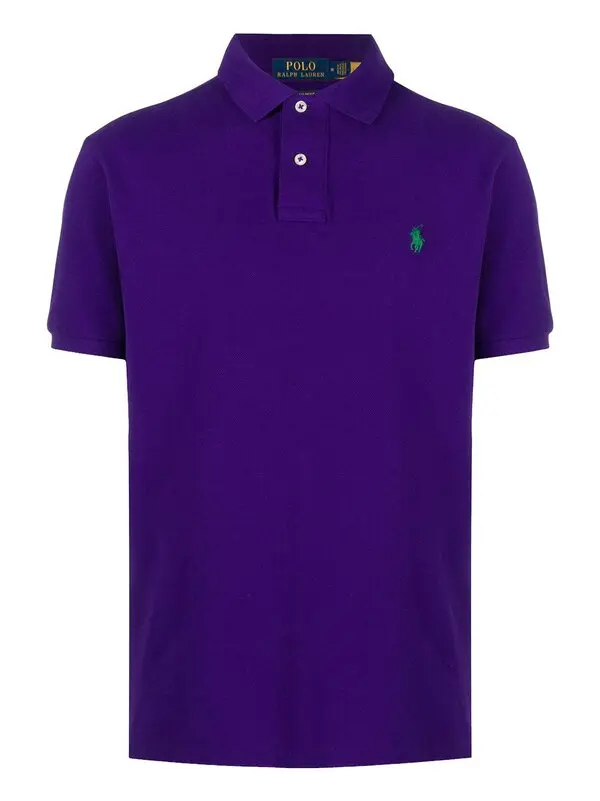 Polo Ralph Lauren Logo Embroidered Polo Shirt - Purple