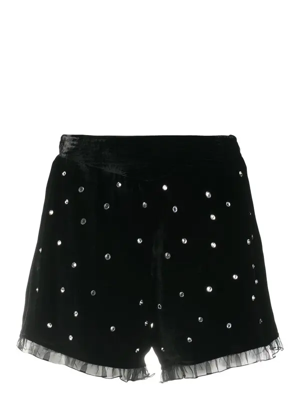 Philosophy Di Lorenzo Serafini Crystal-embellished Velvet Shorts - Black