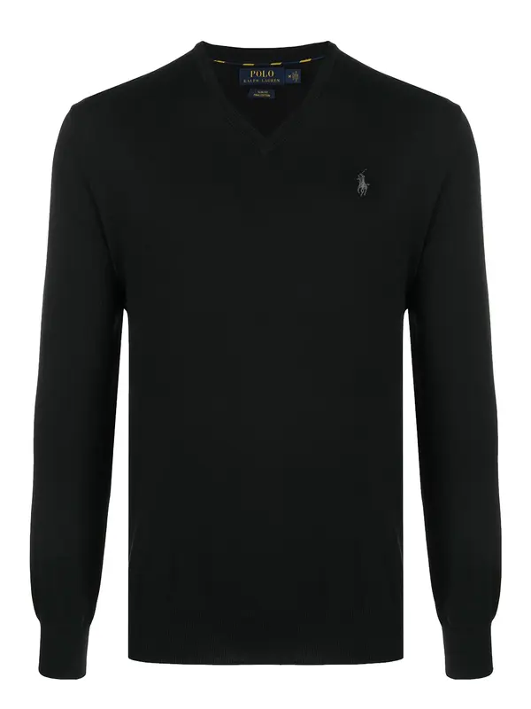 Polo Ralph Lauren Logo Embroidered Jumper - Black