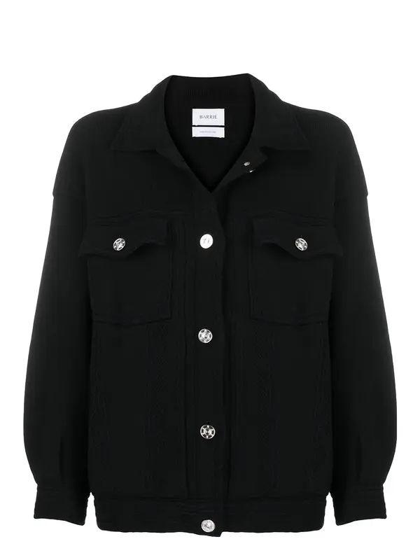 BARRIE Contrast-stitching Denim-effect Jacket - Black
