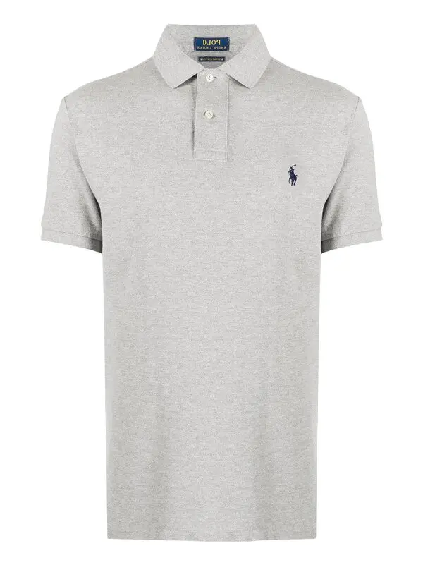 Polo Ralph Lauren Logo Embroidered Polo Shirt - Grey