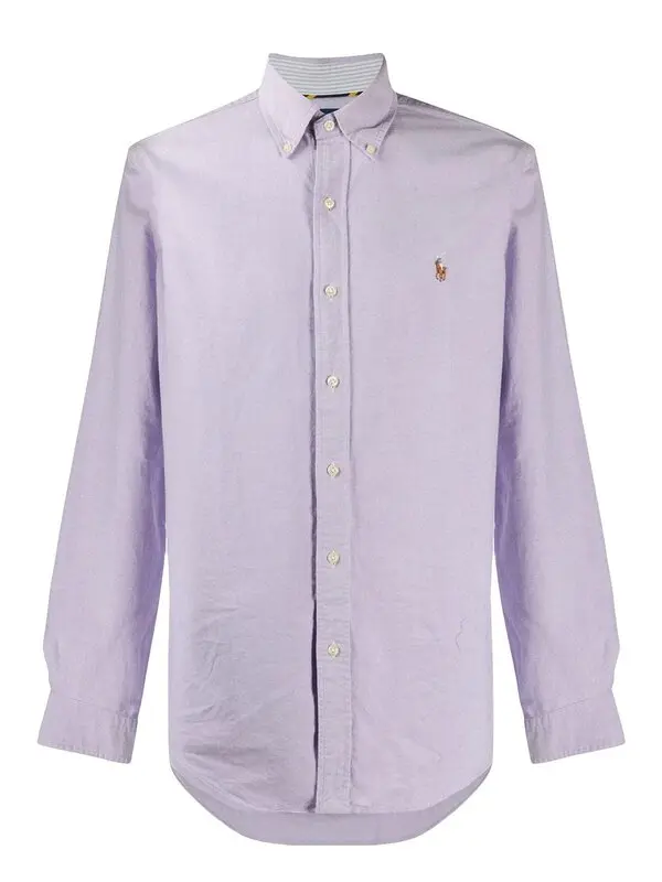 Polo Ralph Lauren Logo Embroidered Button-down Shirt - Purple