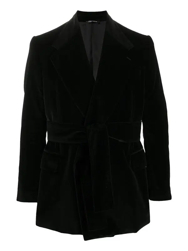 Dolce & Gabbana Notch-lapel Tie-waist Jacket - Black