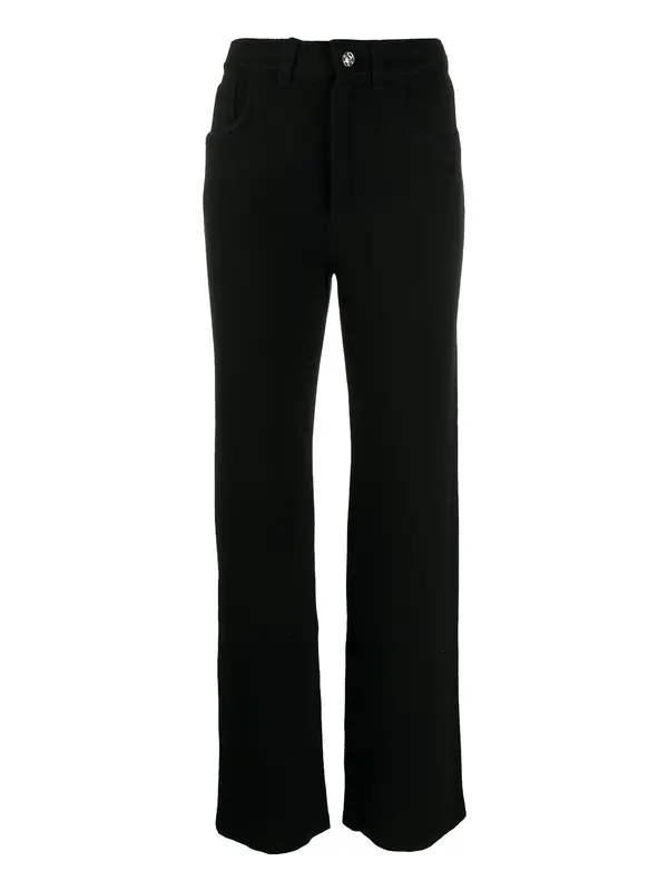 BARRIE Wide-leg Knit Trousers - Black