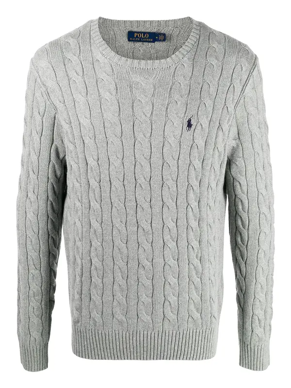 Polo Ralph Lauren Cable Knit Knitted Sweatshirt - Grey