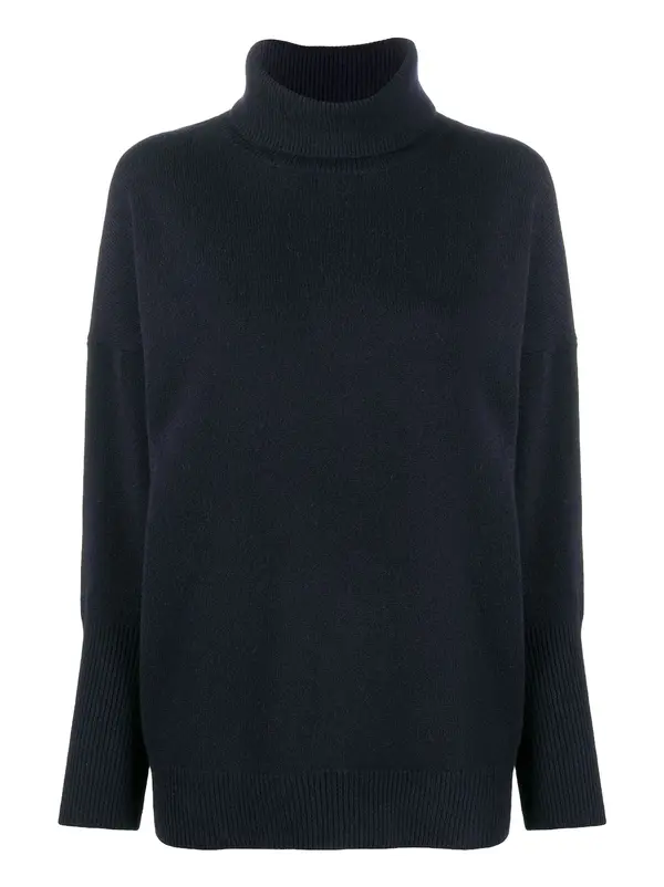 Chinti & Parker High Neck Cashmere Jumper - Blue