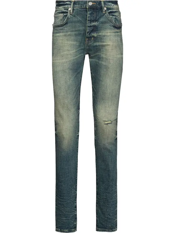 PURPLE BRAND Low-rise Straight-leg Jeans - Blue