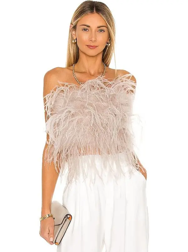 LAMARQUE Zaina Feather Top - Dusty Rose