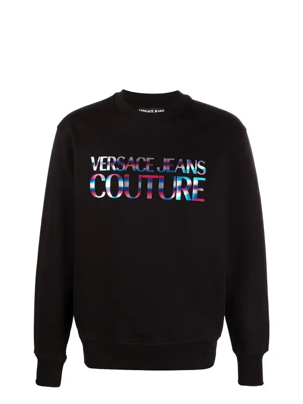 Versace Logo Crew-neck Sweatshirt - Black