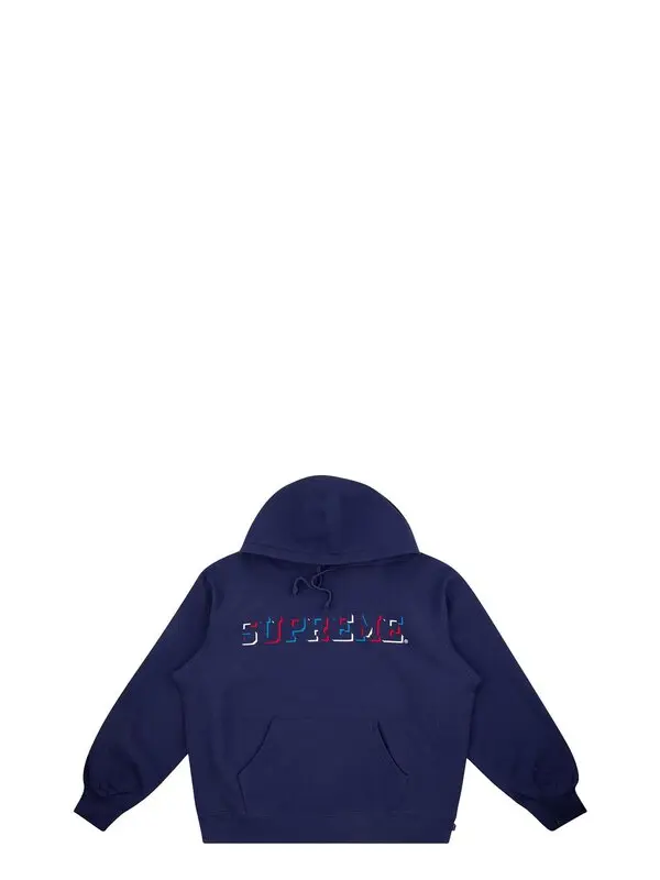 Supreme Drop Shadow Logo-print Hoodie - Blue