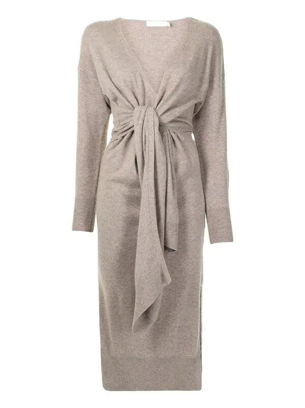 Simkhai Skyla Faux-wrap Knitted Dress - Brown
