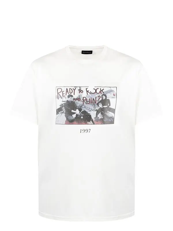 THROWBACK. Fishing-print Cotton T-shirt - White